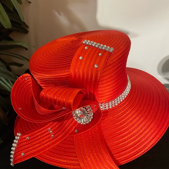 Lily & Taylor | Accessories | Vibrant Red Womens Hat With Sparkling ...